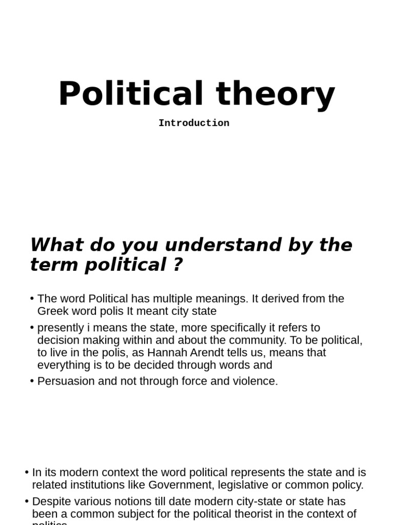 Political Theory | PDF | Political Philosophy | Theory