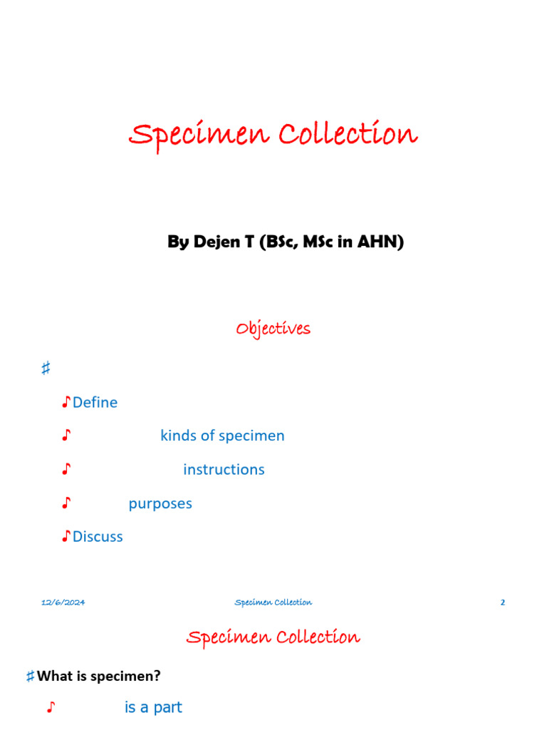 Essential Guide to Specimen Collection | PDF | Urine | Clinical Medicine