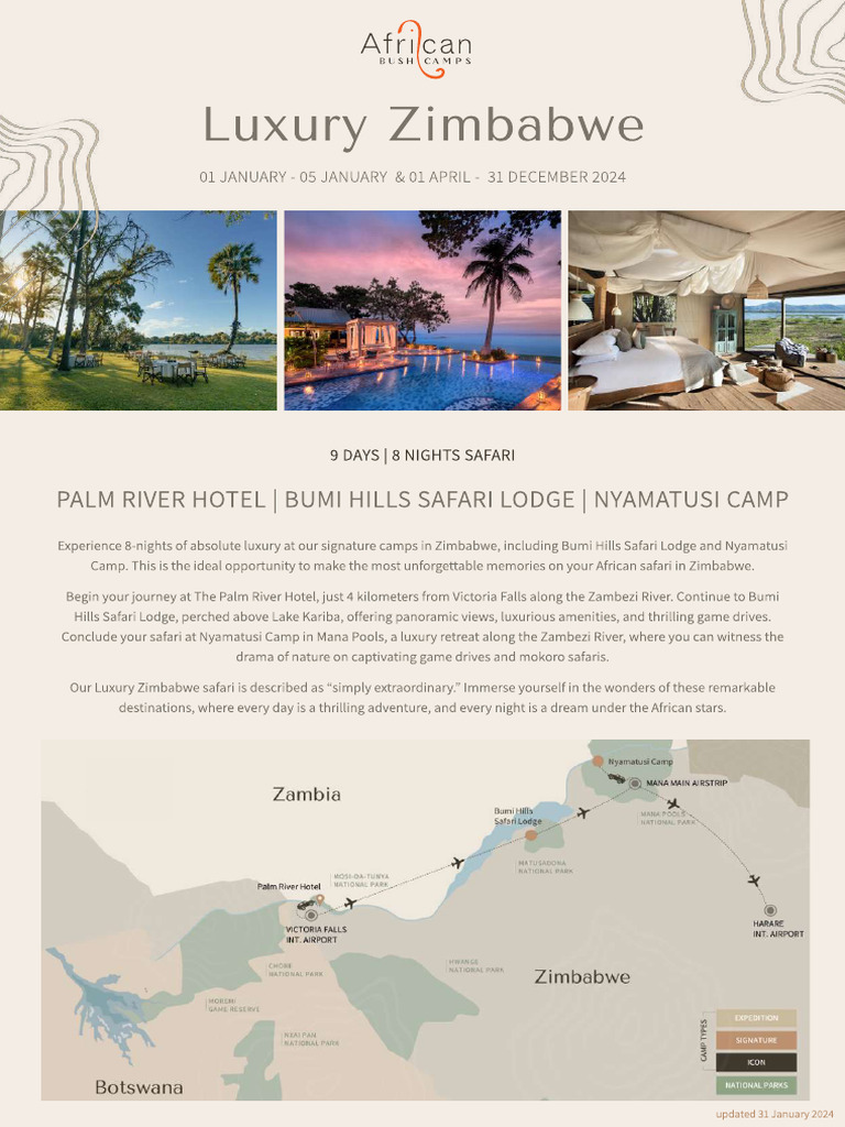 ABC Luxury Zimbabwe Itinerary | PDF