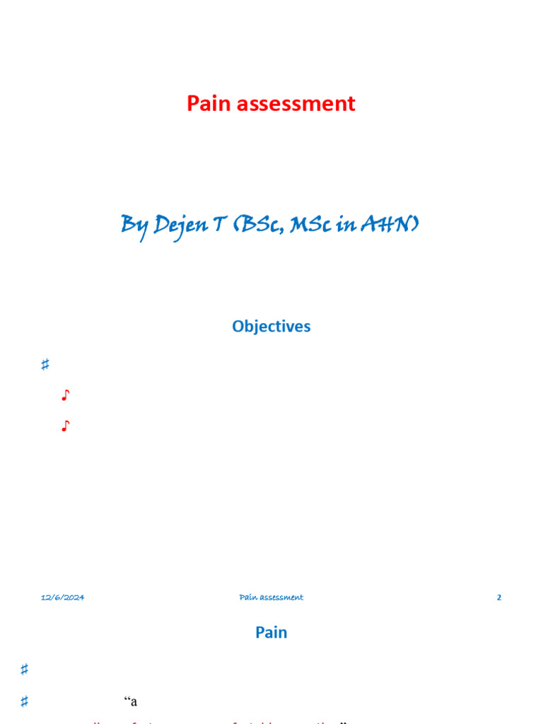 Pain Assessment | PDF | Pain | Clinical Medicine