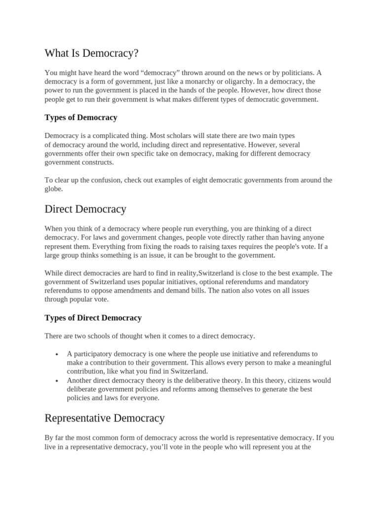 What is Democracy | PDF | Democracy | Political Ideologies