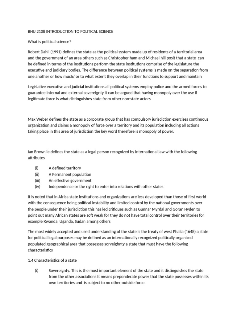 What Is Political Science and Origin of The State | PDF | State (Polity ...