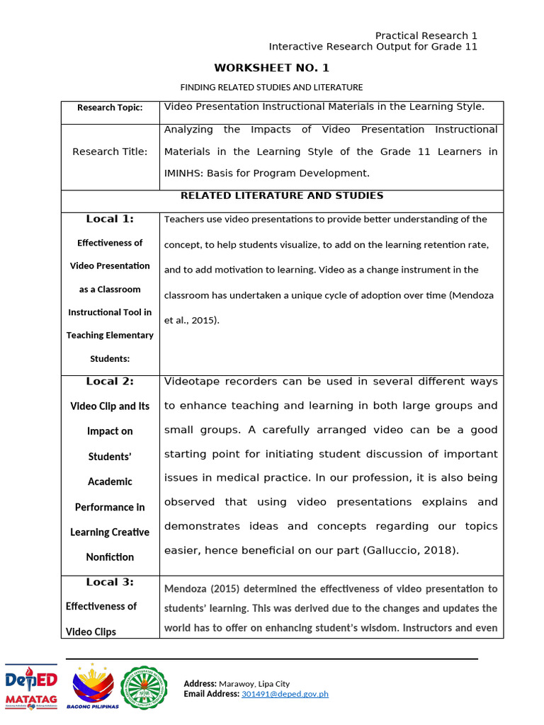 Worksheet No. 1 (1) | PDF | Learning | Teachers