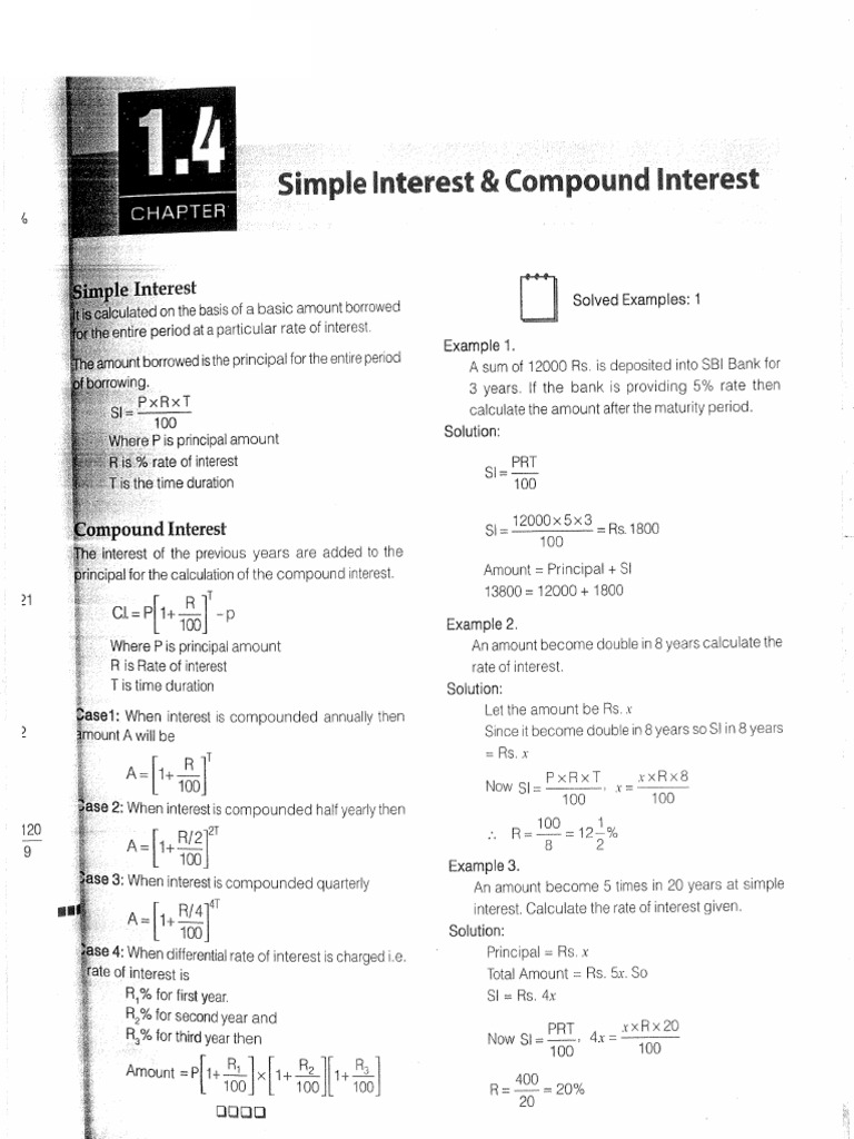 1.4 Simple & Compound Interest | PDF