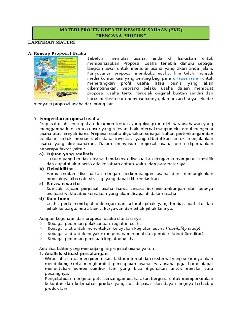 Struktur dan Manfaat Proposal Usaha | PDF