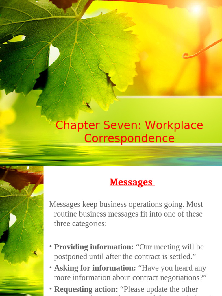 Effective Workplace Correspondence Guide | PDF | Communication | Human ...