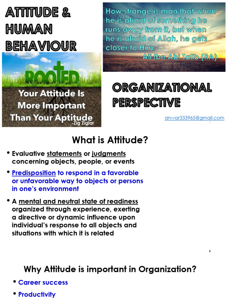 Attitude & Human Behaviour | PDF | Attitude (Psychology) | Job Satisfaction