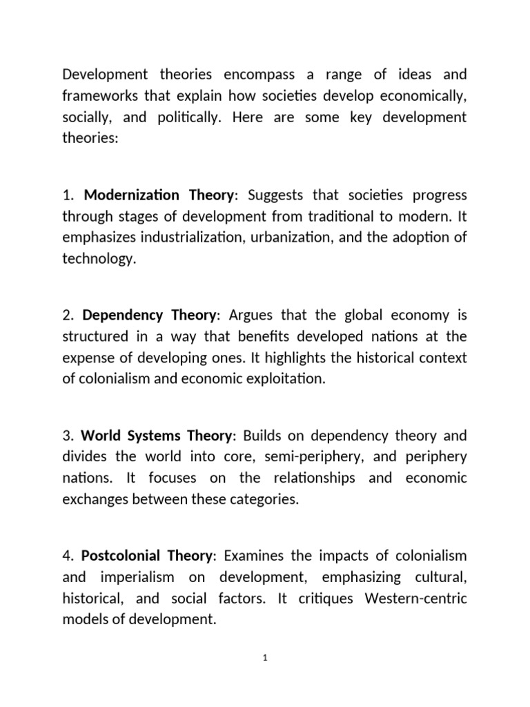 Theories of Growth and Development | PDF | Sustainability | Institution