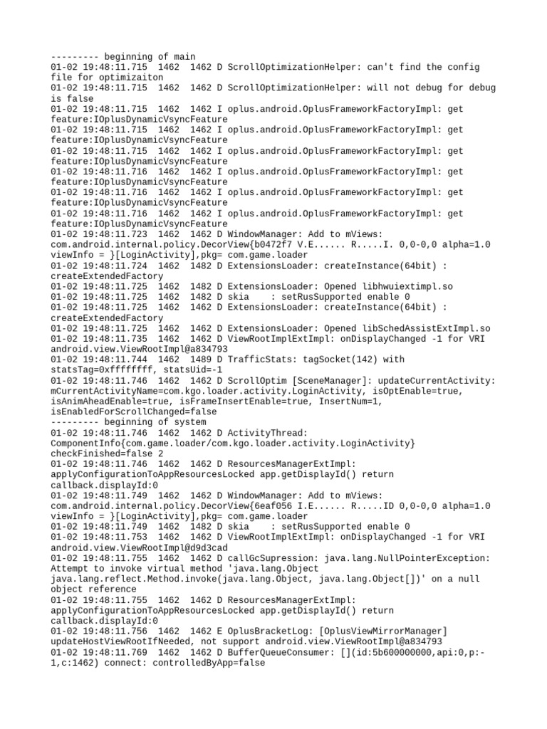 Com - Game.loader Logcat | PDF | Computing | Computer Programming