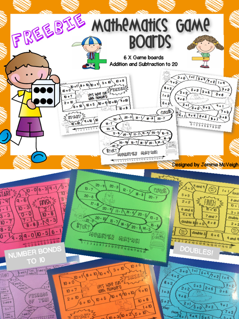 Freebie: Mathematics Game Boards | PDF