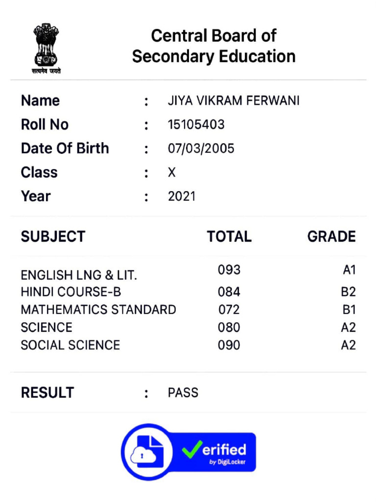 10th Marksheet | PDF