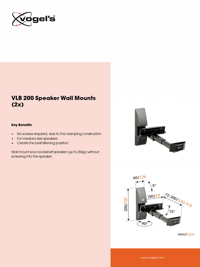 VLB 200 Universal Speaker Wall Mounts | PDF