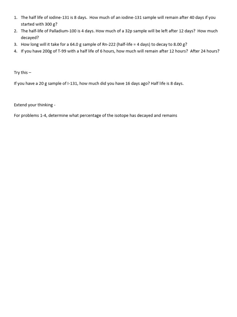 More Hal Life Practice | PDF