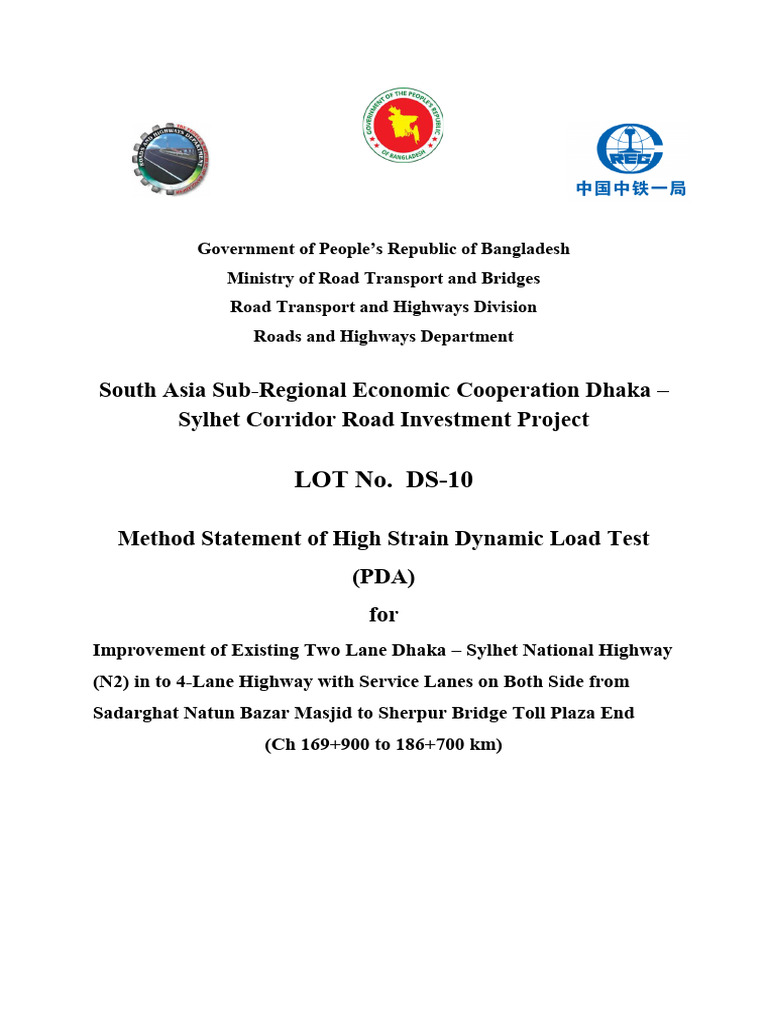 PDA and Method Statement Fordeck Slab Repair of Sherpur Bridge at Dhaka Sylhel Highway | PDF ...