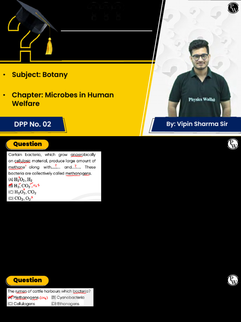 Microbes in Human Welfare - DPP 02 Solution Notes - Lakshya NEET 2025 | PDF