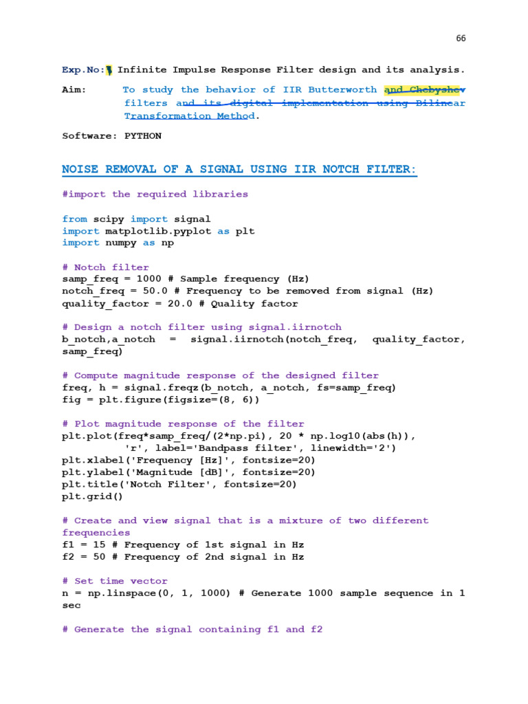 IIR Filter Design & Analysis Guide | PDF | Filter (Signal Processing ...