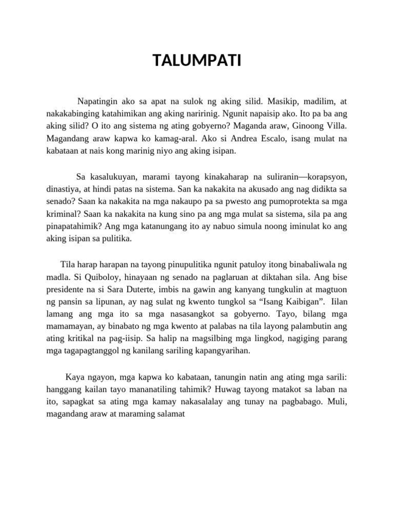 Talumpati | PDF