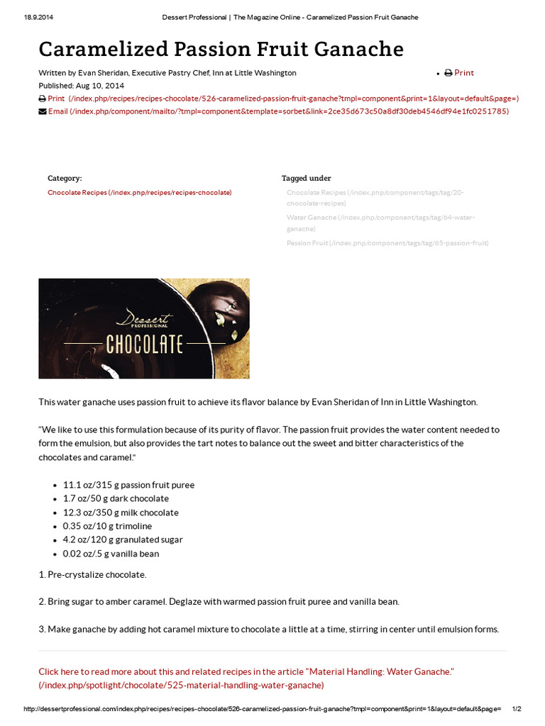Dessert Professional - The Magazine Online - Caramelized Passion Fruit ...