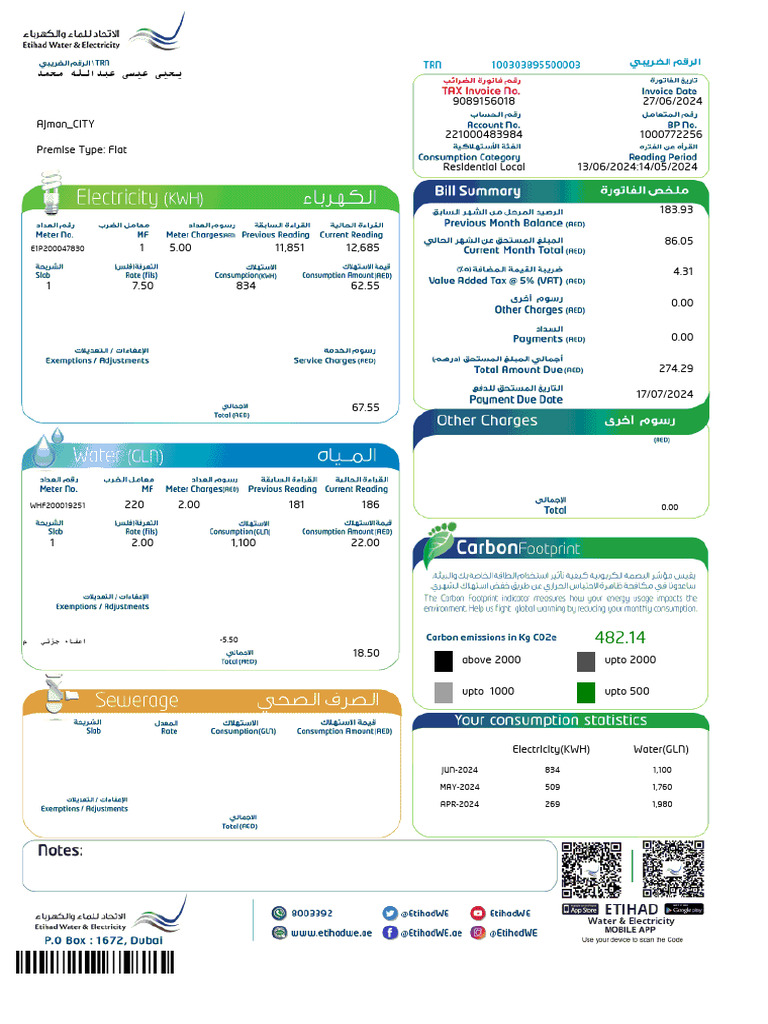 Electric Bill 2024 | PDF