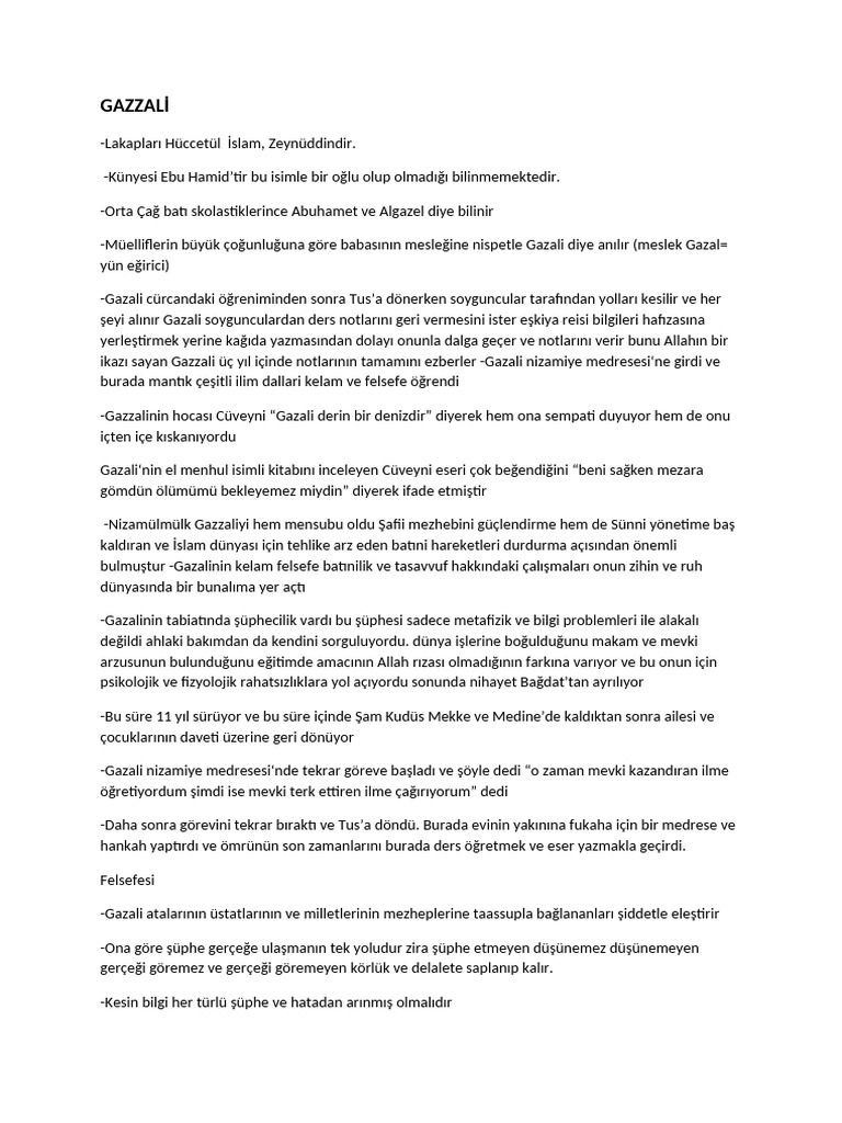 GAZZALİ | PDF