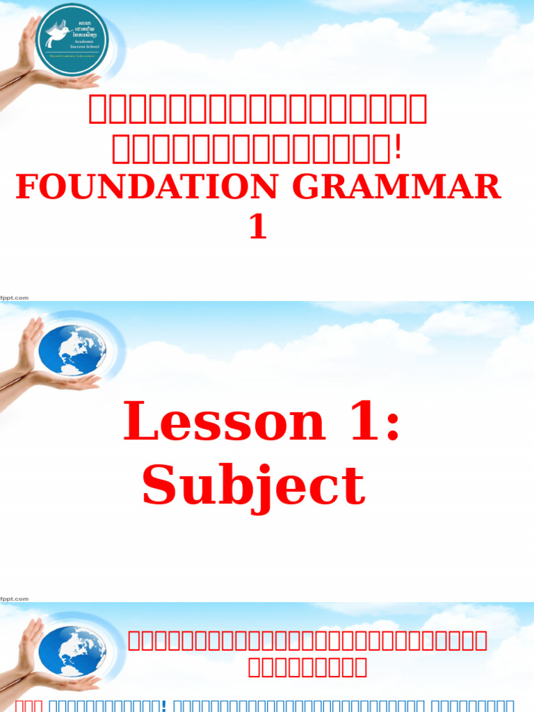 Foundation Grammar A1 | PDF | Subject (Grammar) | English Language