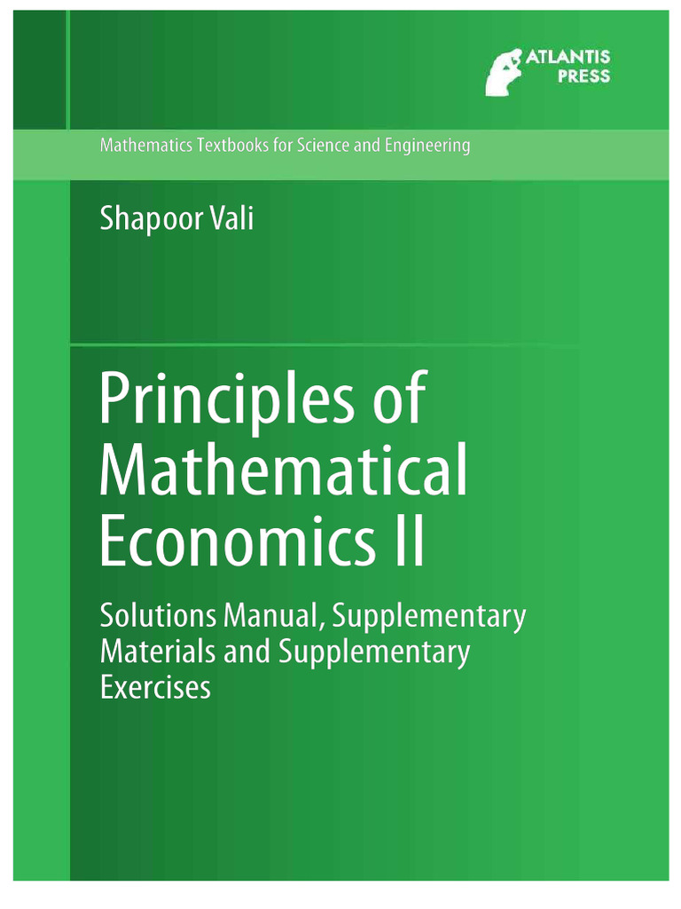 PDF Shapoor Vali Principles of Mathematical Economics II Solutions Manual Supplementary ...