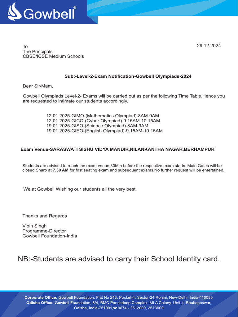 L 2 Exam Notification 2024 | PDF