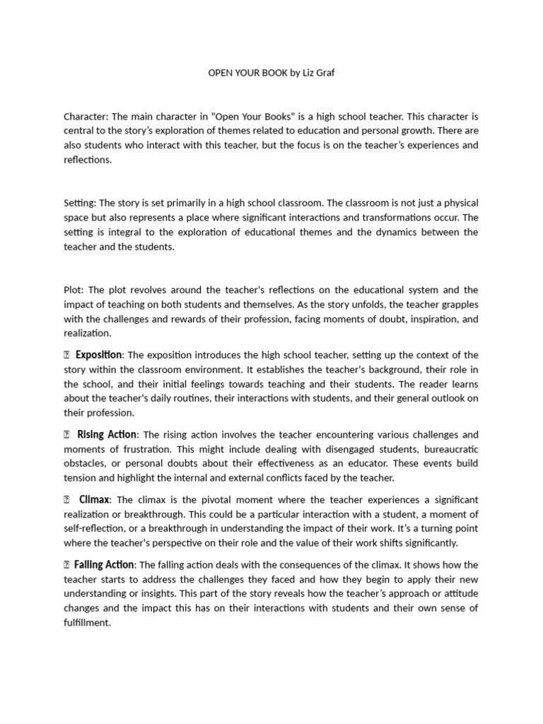 Insights from "Open Your Books" | PDF | Narration | Teachers