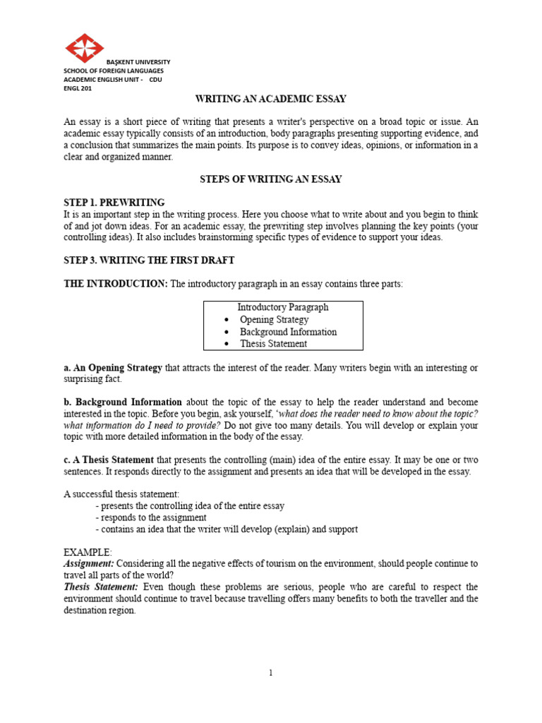 Academic Essay Writing Guide | PDF | Essays | Tourism