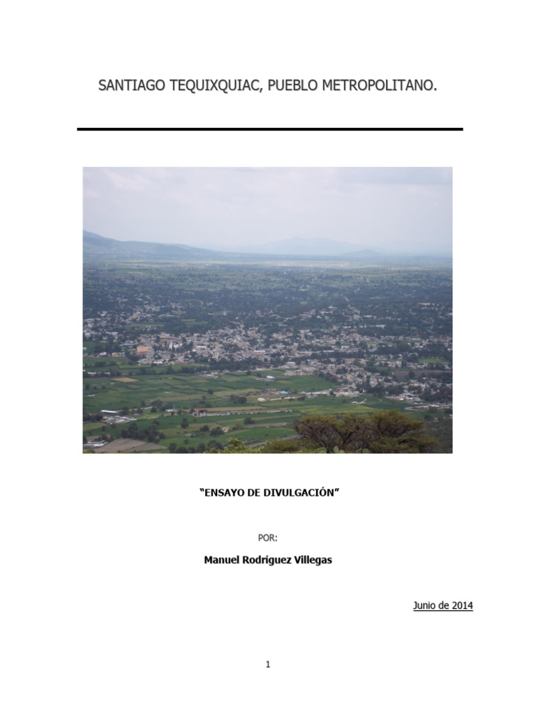 Santiago Tequixquiac, Pueblo Metropolitano | PDF