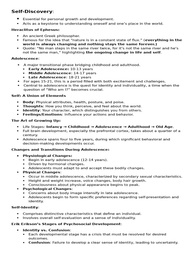 Personal Development Notes 2 | PDF | Identity (Social Science ...