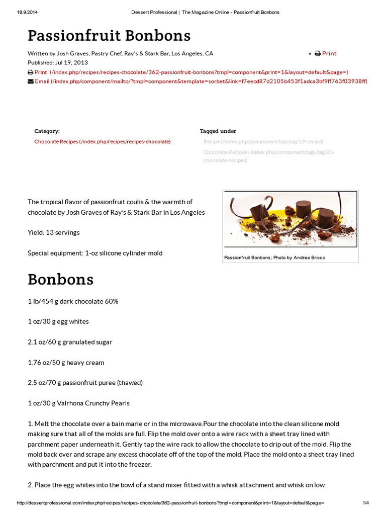 Dessert Professional - The Magazine Online - Passionfruit Bonbons | PDF ...
