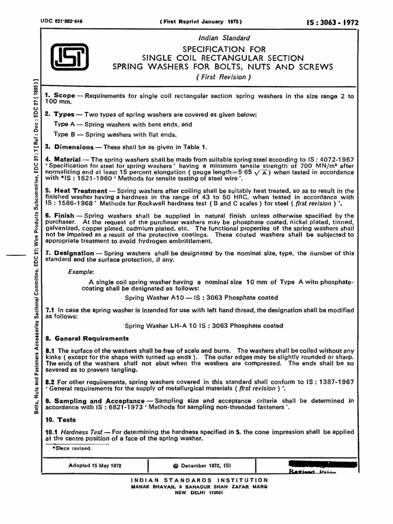 Is 3063-1972 - 2268 | PDF