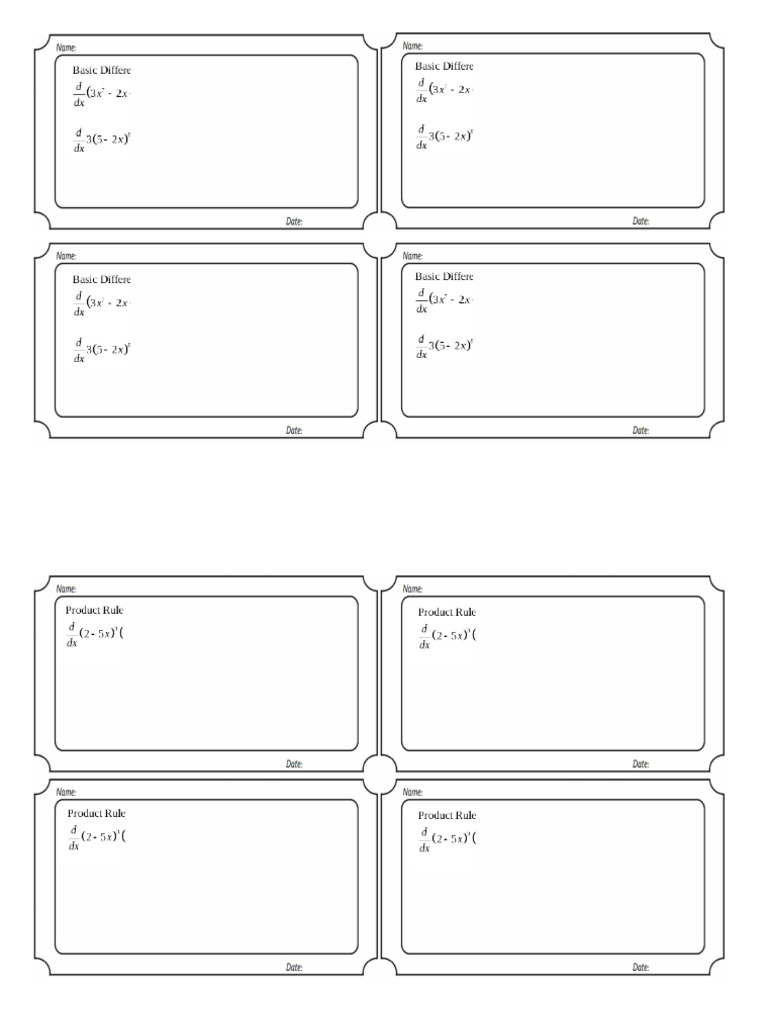Differentiation - Entrance Slip | PDF