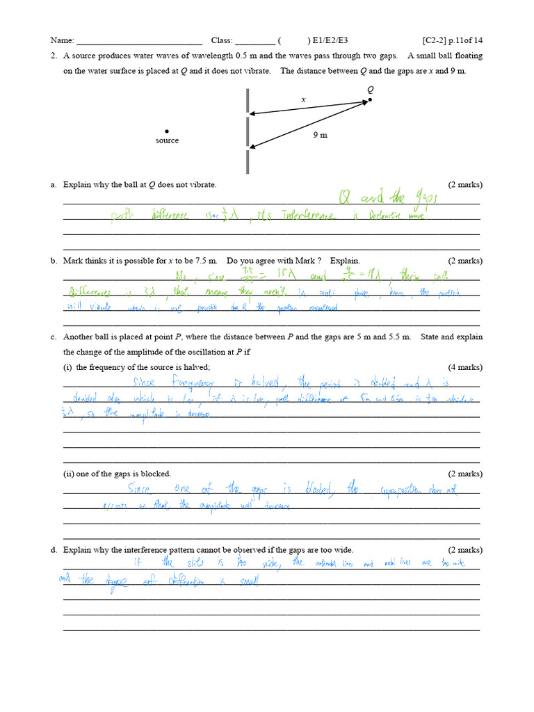 C2 Wave Properties 2 Interference 2 | PDF | Waves | Wavelength