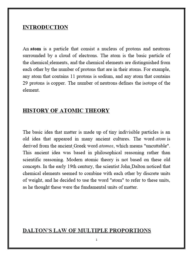 Overview of Atomic Structure and Theory | PDF | Atoms | Neutron