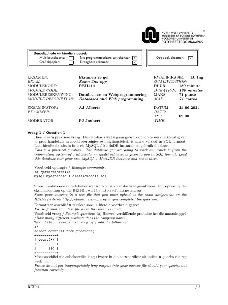 REII414 2024 Eksamen 3 | PDF