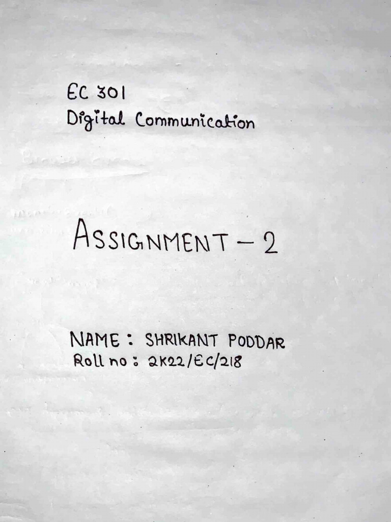 Assignment 2 2k22ec218 Shrikant | PDF