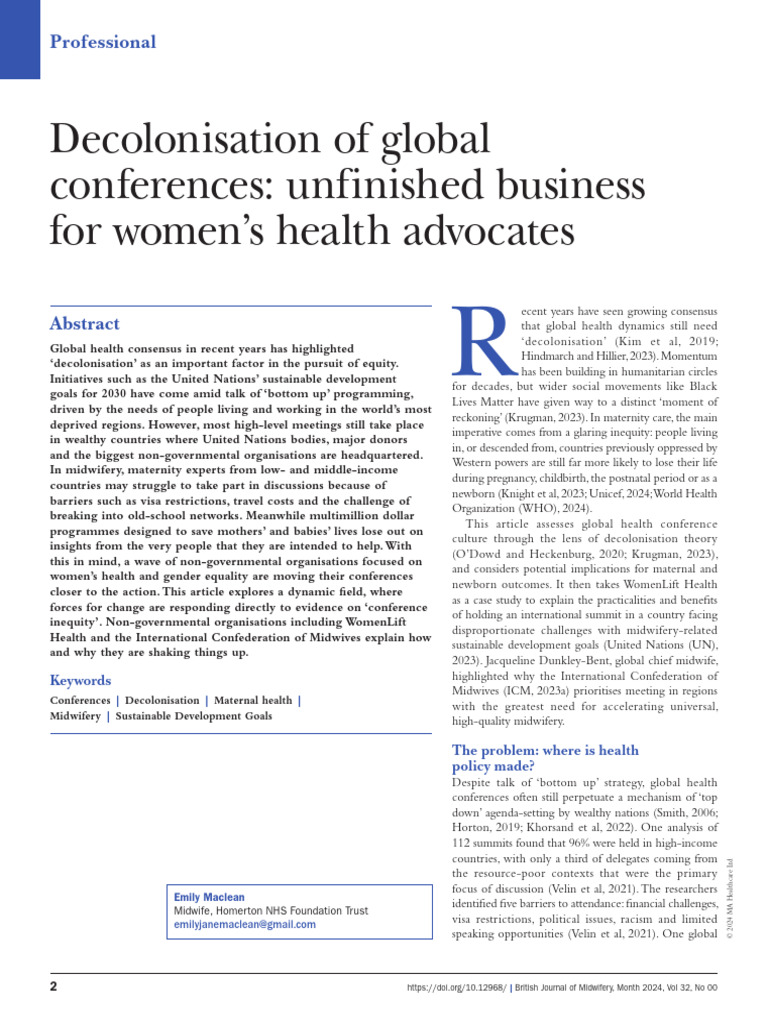 Decolonisation of Conferences | PDF | Midwife | Maternal Death