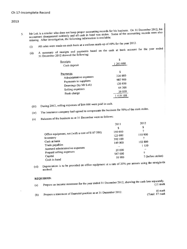 CH 17-Incomplete Record | PDF
