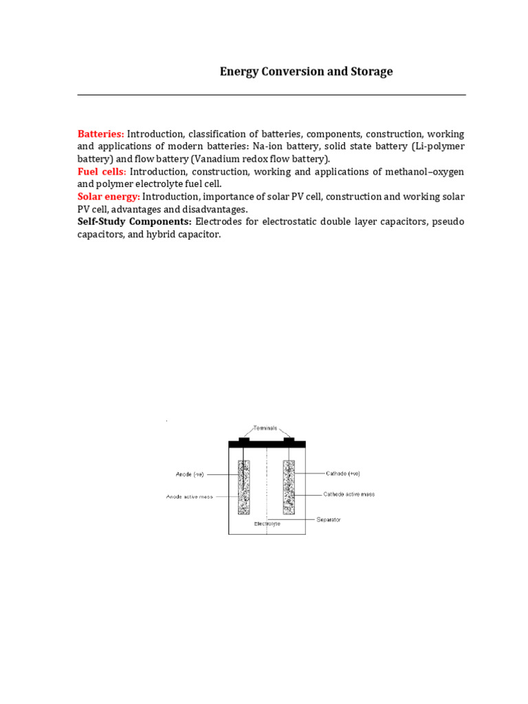 MODULE 2 Energy Conversion and Storage | PDF | Anode | Fuel Cell