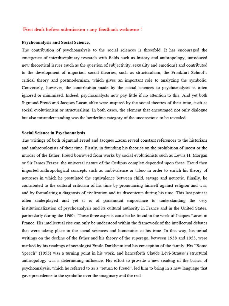 Psychoanalysis_and_the_Social_Sciences | PDF | Psychoanalysis | Sigmund Freud