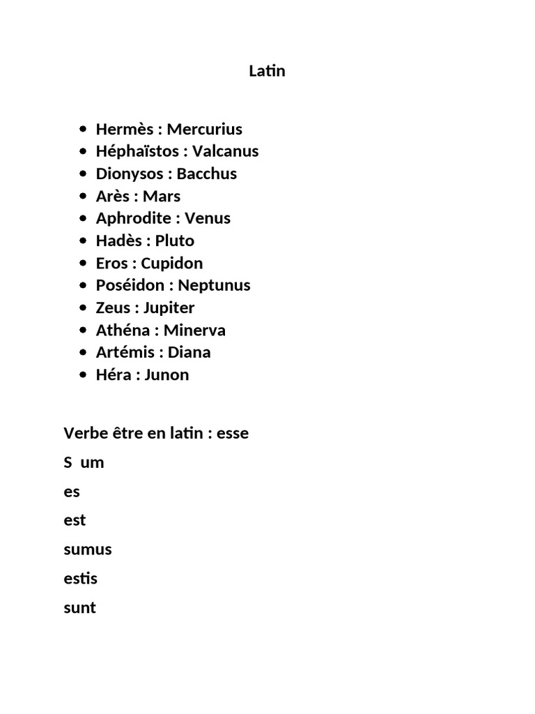 Verbe Être en Latin | PDF