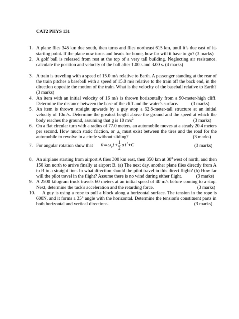 Phys-cat2 | PDF | Friction | Velocity