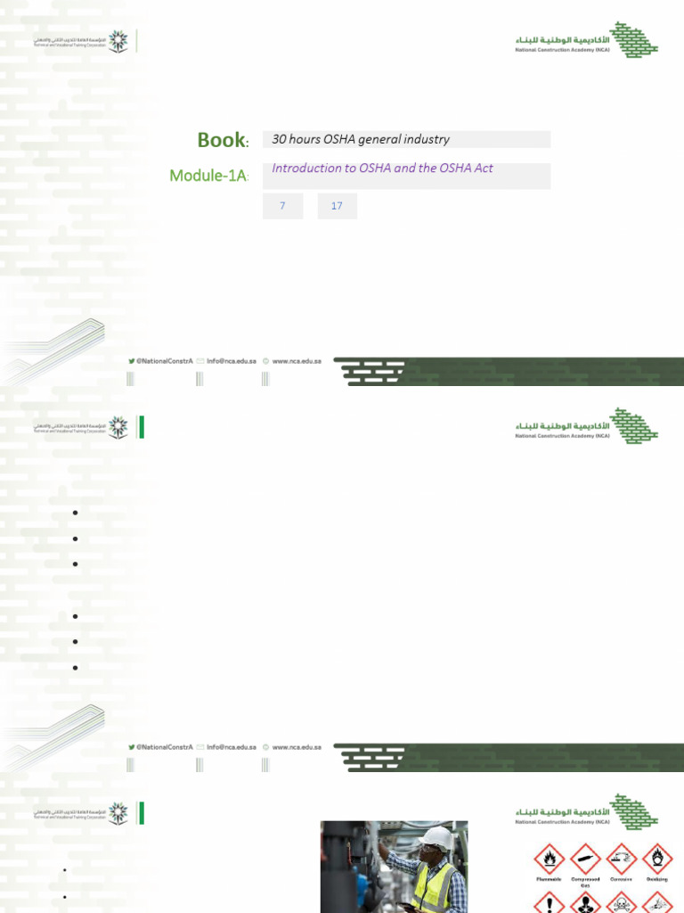 Module-1A: 30 Hours OSHA General Industry | PDF | Occupational Safety ...