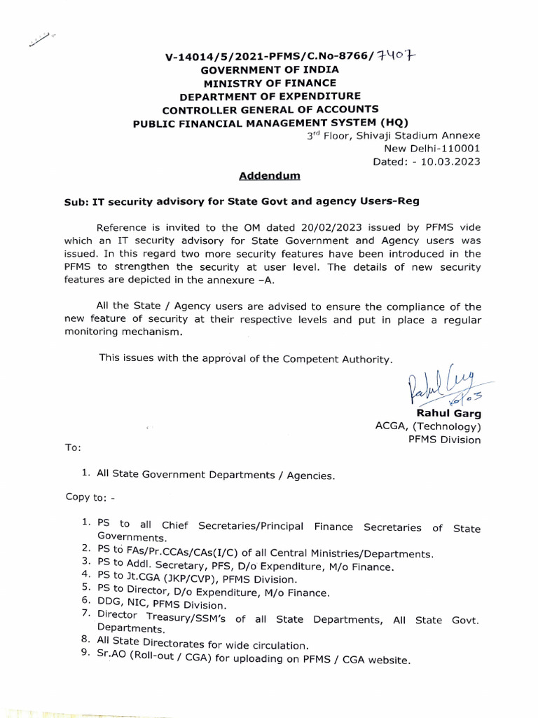 Addendum No 7407 | PDF | Password | Secure Communication