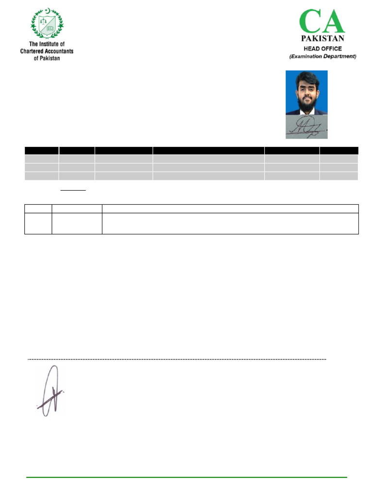 Icap Admit Card PRC (Nov.) | PDF