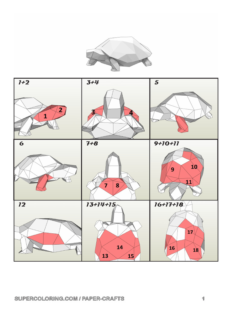 Low Poly Turtle Paper Crafts | PDF