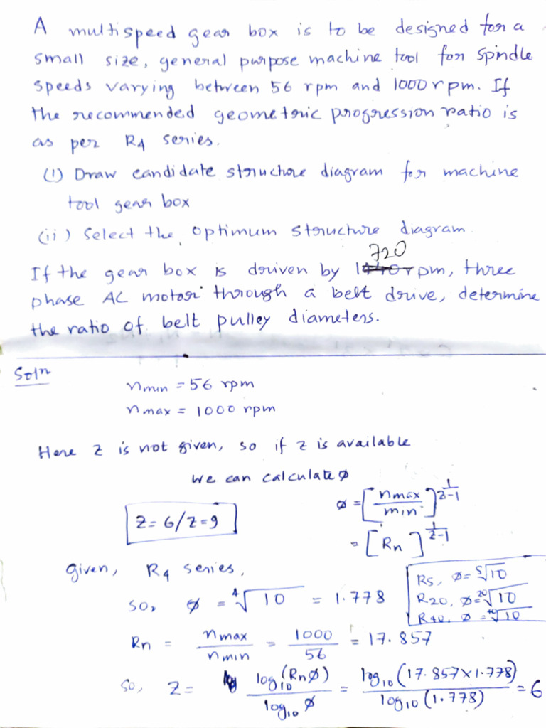 Gear Box Numerical Problem | PDF