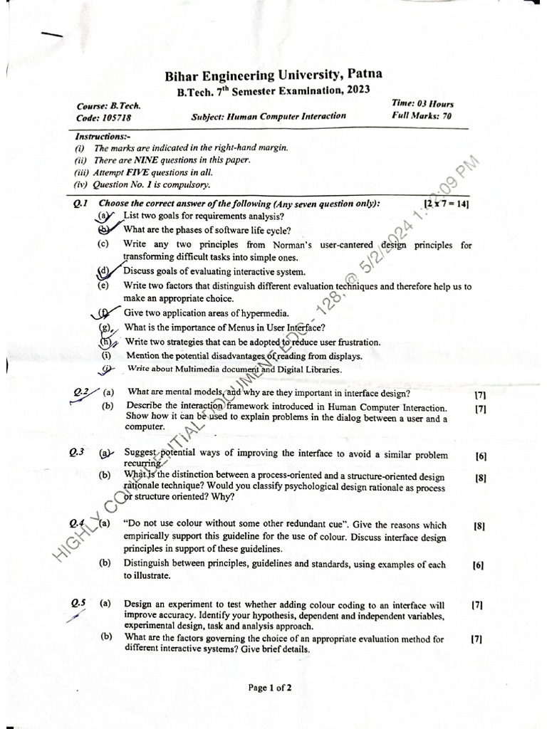 7th Semester Pyq Question | PDF
